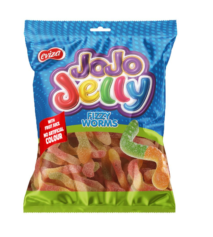 Eviza JoJo Жевательный мармелад "Кислые червячки" со вкусом фруктов 960 ...