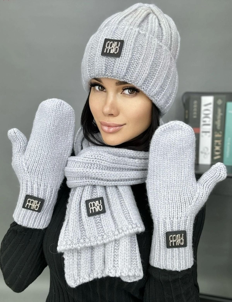 Шапка комплект с аксессуаром Miu Miu купить на OZON по низкой цене (1706476989)