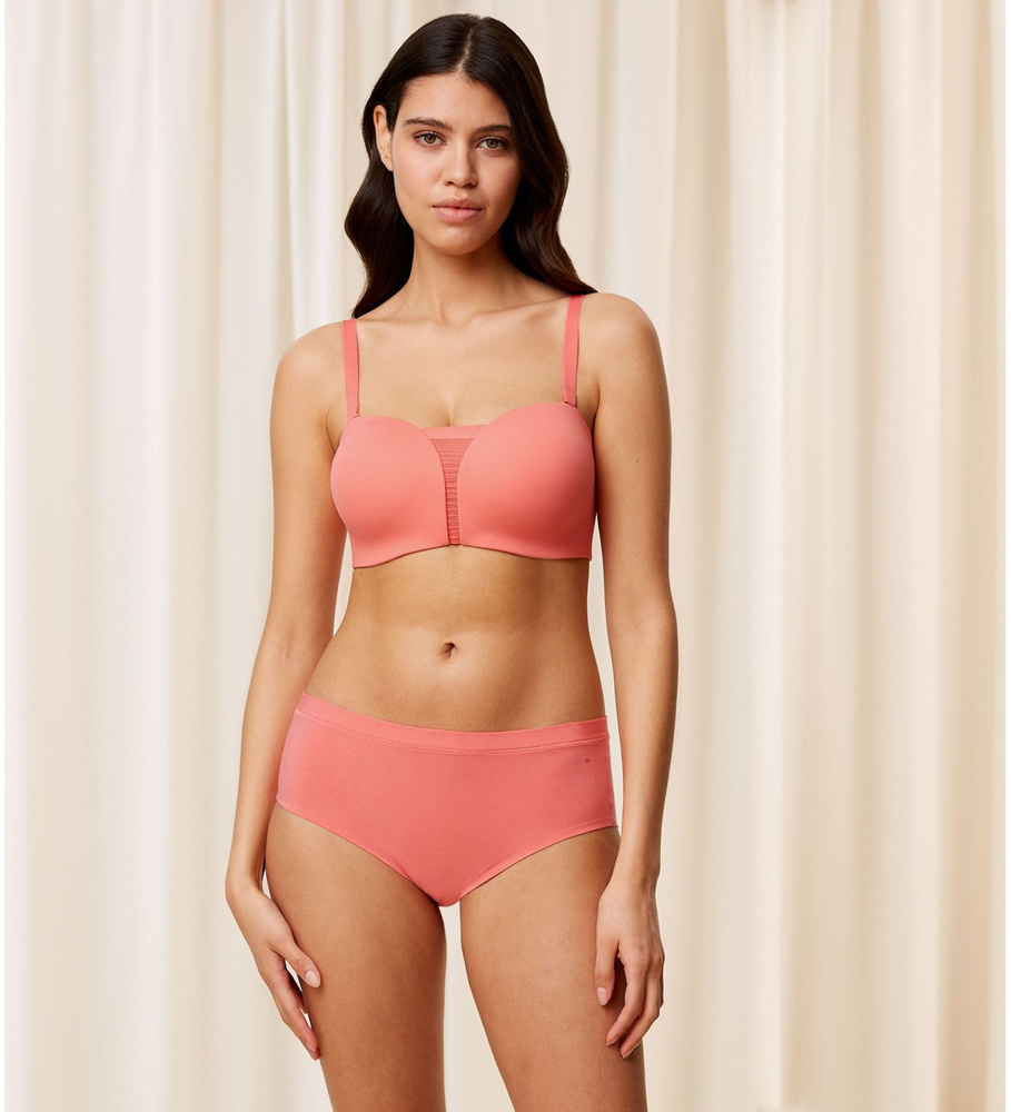 Бюстгальтер Женский TRIUMPH, размер 70B, 70C коралловый Повседневный Марокко Крючки Однотонный ...