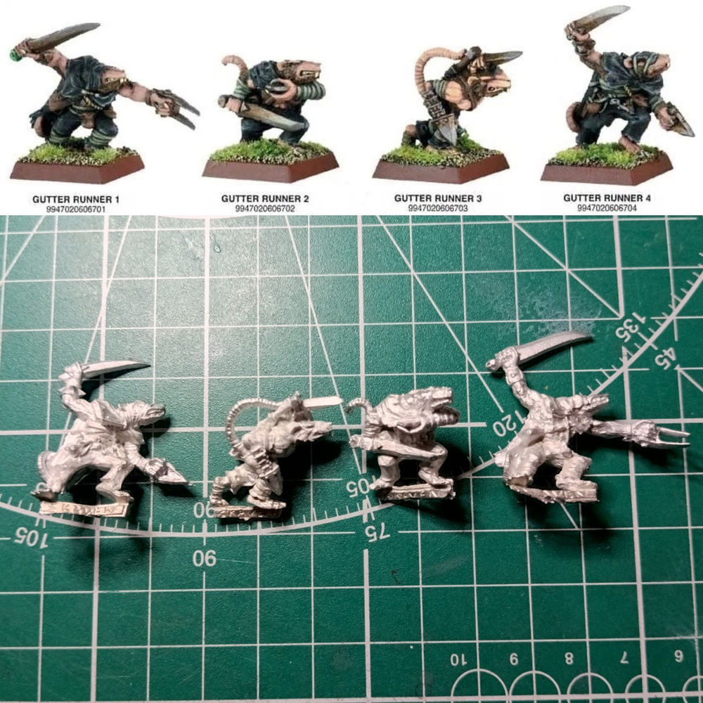 Gutter Runners (4) Skaven Warhammer Fantasy Battles Old World миниатюра ...