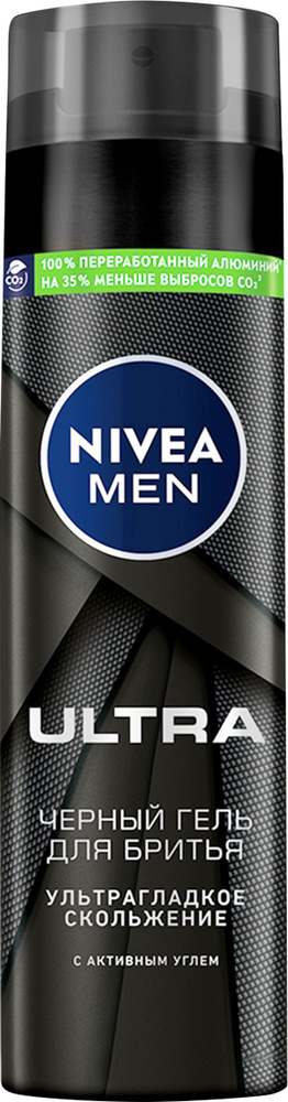 Гель для бритья NIVEA Men Ultra Черный с активным углем, 200мл купить на OZON по низкой цене ...