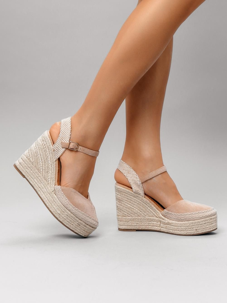 Босоножки Женский Obba Танкетка Микрофибра, Экозамша, размер 40 F Лето Италия Пряжка купить c ...