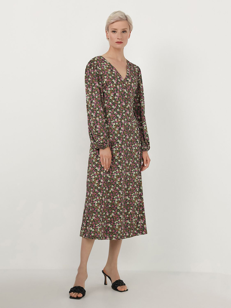 Платье Женский MANGO коричневый Повседневный Полиэстер, размер 42, 44 купить c доставкой на OZON ...