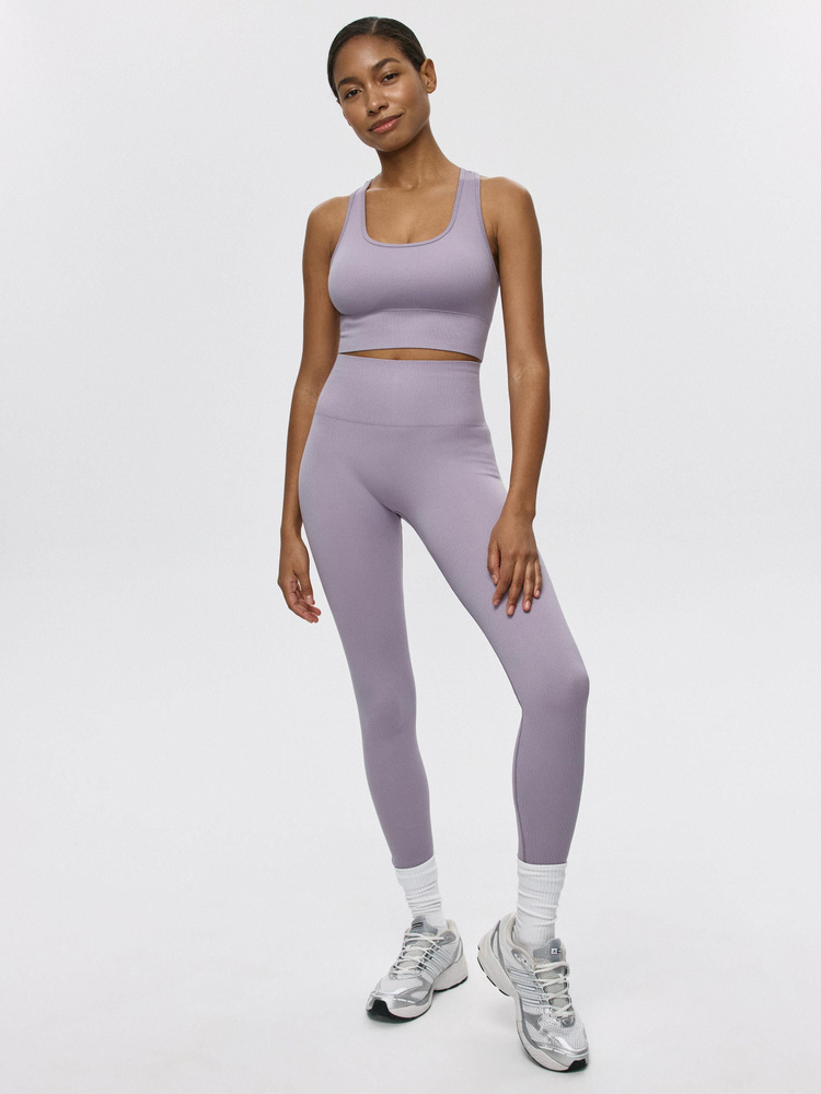 Легинсы Женский SELA лавандовый Спортивный, размер 42 На любой сезон Китай купить c доставкой на ...