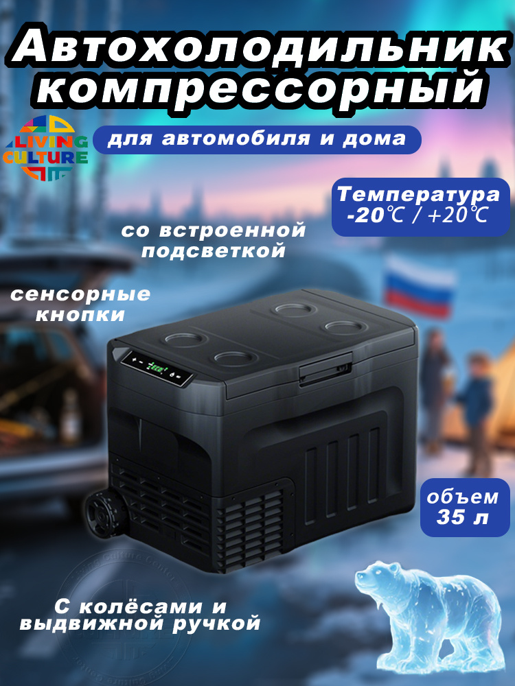 LivingCC Рефрижератор автомобильный, арт. ZBD-35 купить на OZON по низкой цене (2169129331)