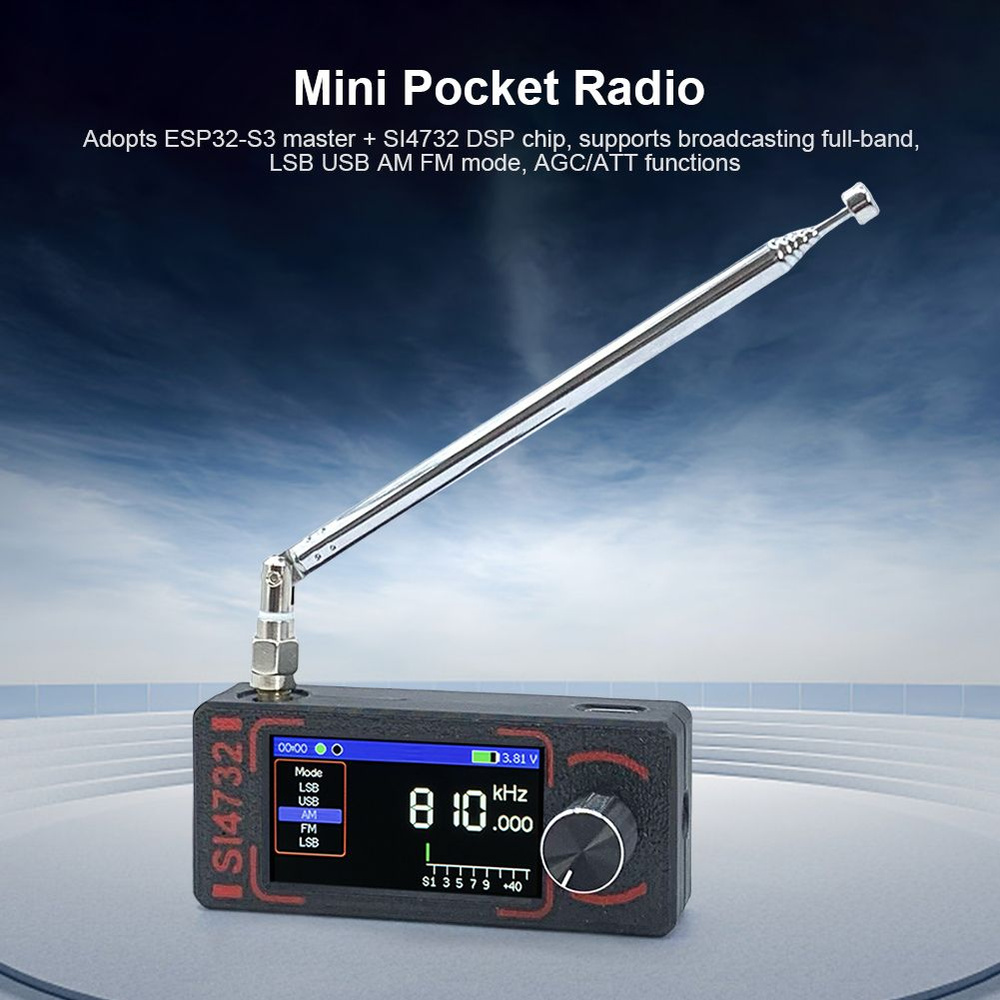 Mini SI4732 DSP радио полнодиапазонный мини-приемник LSB USB AM FM ...