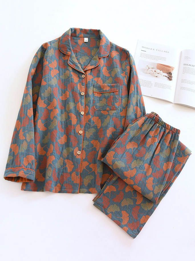 Комплект одежды Женский SYJWY ярко-синий, размер 44 Хлопок Цветочный Воротник, Манжеты Китай На ...