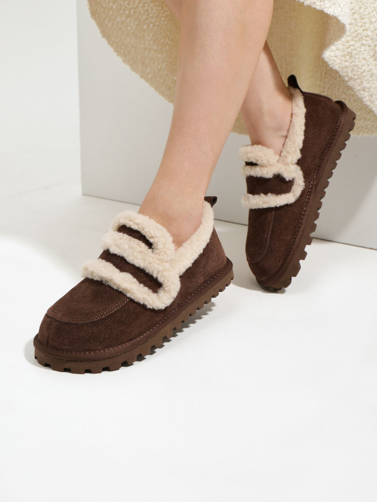 Лоферы Женский Covani коричневый, шоколадный, размер 37 Стандартный низкий (до 4 см) Зима 6 Без ...