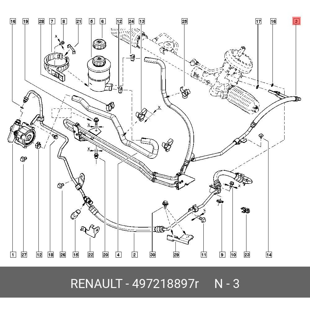 Трубка гур duster RENAULT 497218897R купить на OZON по низкой цене ...