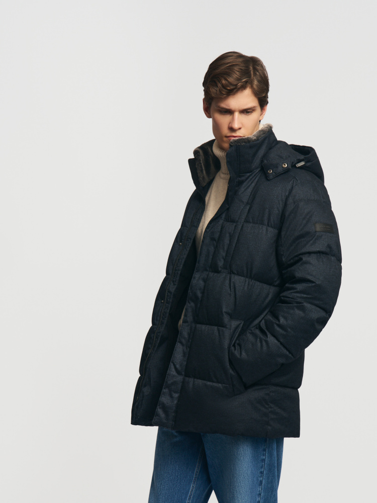 Куртка Мужской Zolla синий Полиэстер, размер 48 Длинный Зима Китай купить c доставкой на OZON по ...