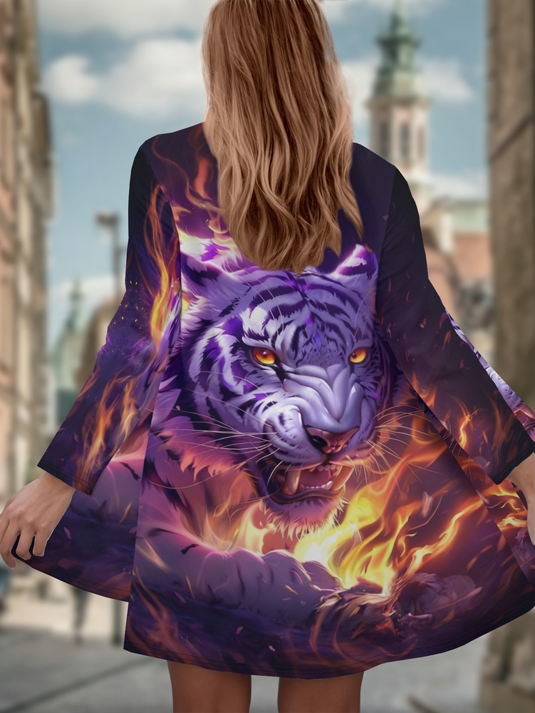 Кардиган Женский глубокий фиолетовый Политекс, размер 50 Без застежки ...