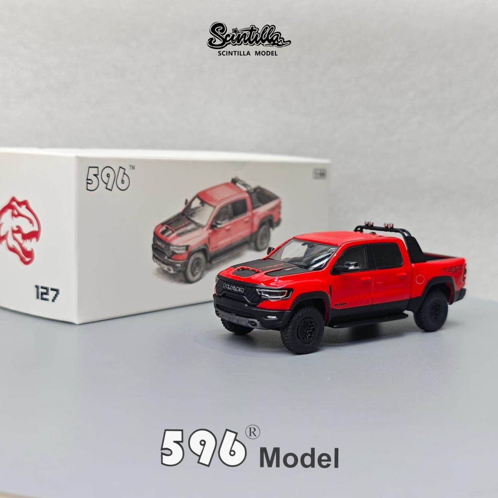 Машинка 596 Model 1/64 #Dodge Ram 1500 TRX Red Литой под давлением ...