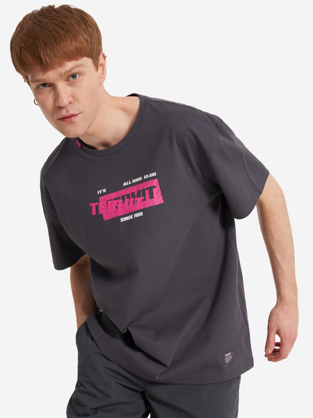Футболка Мужской Termit серый, размер 52, 54 Хлопок Спортивный Узбекистан Скейтбординг купить c ...