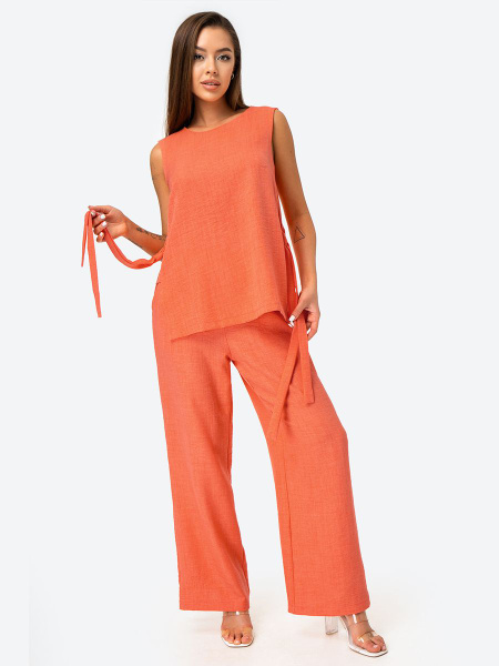 Комплект одежды Женский Happyfox Офисный/школьный мандариновый, оранжевый, размер 56 Однотонный ...
