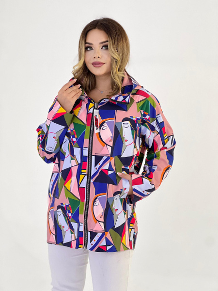 Ветровка Женский Jyldyz Карманы коричневый, размер 60 Длинный Демисезон оверсайз Кыргызстан ...