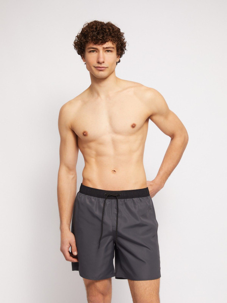 Шорты для плавания Мужской Zolla Полиэстер серый, размер 48 Китай Пляжный, рост 182-188 купить c ...