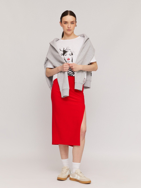 Юбка Женский Zolla красный Полиэстер, Эластан, размер 46 Лето, рост 164-176 купить c доставкой ...