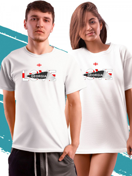 Футболка Мужской, Женский PhilShop-D белый Средний, размер 54 Хлопок Абстракция ...