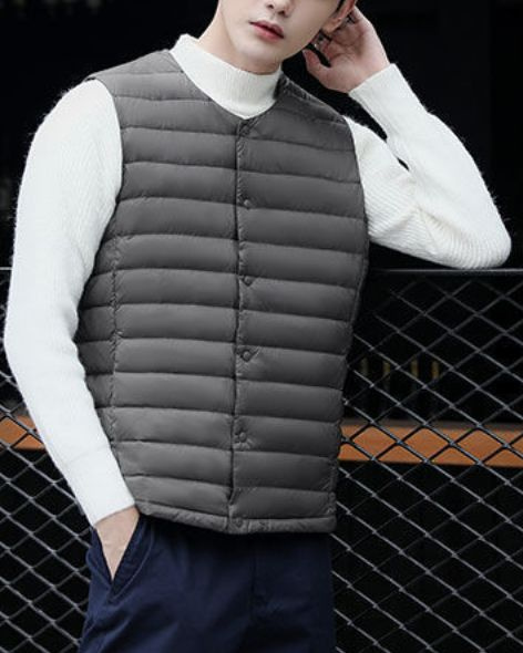 Жилет Мужской ZinBee зернистый темно-серый, размер 48 Молния Повседневный Китай купить c ...