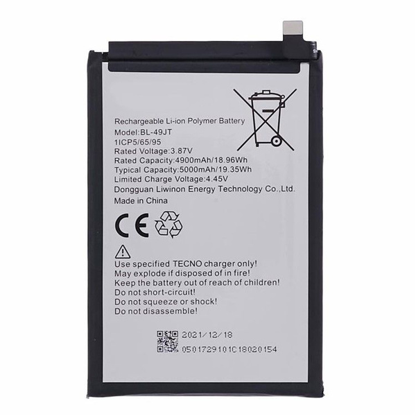 Аккумулятор (АКБ) BL-49JT для TECNO Spark 20 Pro 5000 mAh премиум ...
