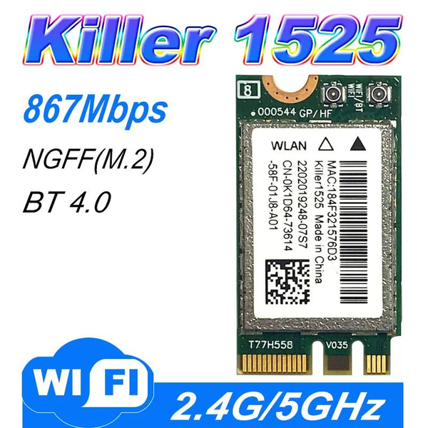 Адаптер Killer 1525 802.11ac 867 Мбит/с это беспроводная Wi-Fi карта ...