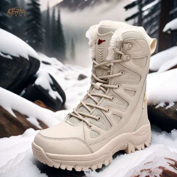 Ботинки дезерты Мужской, Женский KERNA белый, размер 35 Зима D Шнурки Без каблука Бант Россия ...