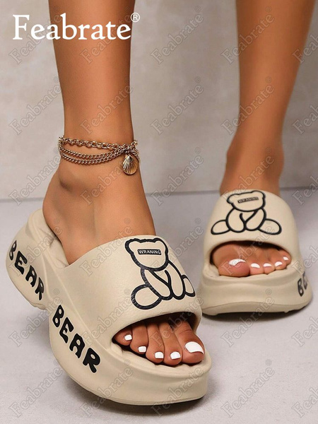 Шлепанцы Женский Feabrate, размер 35 EVA Водоотталкивающая пропитка, Круглый нос R (средняя) Без ...