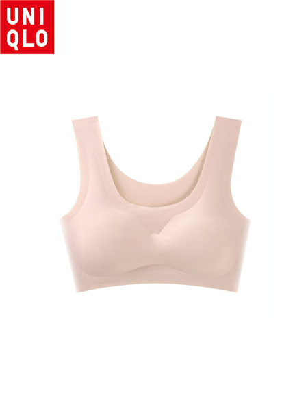Бюстгальтер Женский Uniqlo бесшовный, размер 80A, 80B абрикосовый Поролон Спортивный Китай ...
