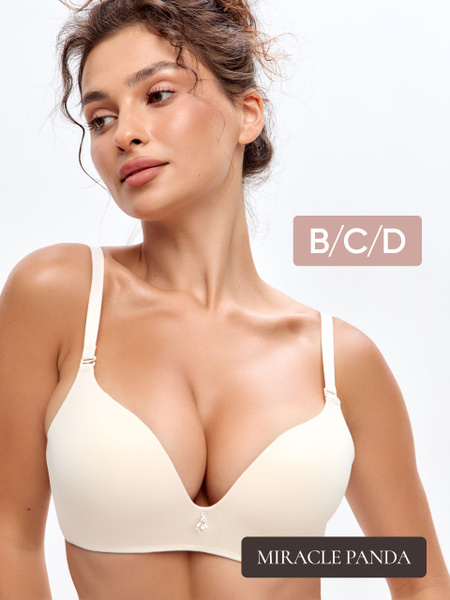 Бюстгальтер Женский MIRACLE PANDA бесшовный, размер 80B бежевый Полиамид, Полиуретан ...