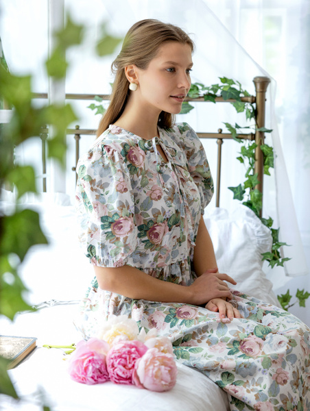 Платье Женский Cher-Neva розовая пудра Вечерний/праздничный Короткий Хлопок, размер 44 Завязки ...