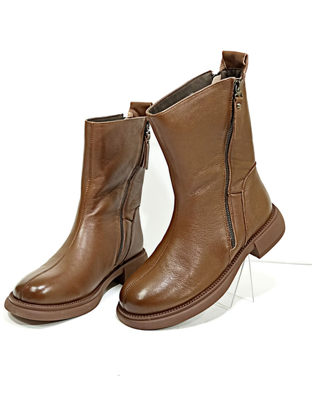 Сапоги Женский Covani полусапоги, размер 43 коричневый Демисезон 7 Каблук + платформа Россия ...