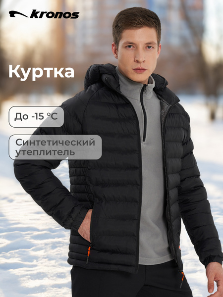 Куртка Мужской KRONOS черный Синтетика, размер 56 Зима прямой Китай ...