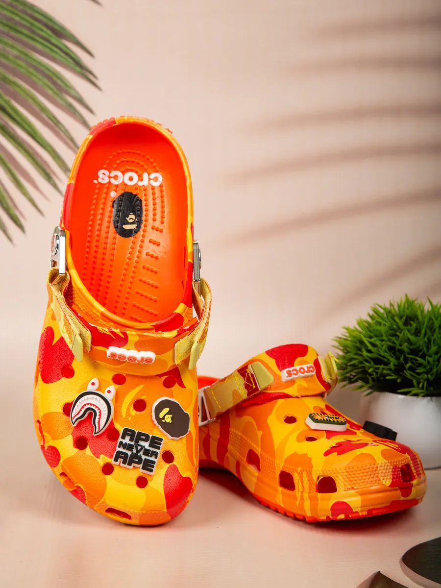 Сабо Мужской BAPE EVA, размер 44 Закрытый нос Платформа Перфорация ...