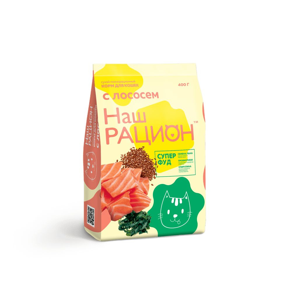 Наш рацион 0,400кг д/кошек Лосось 5625 1/24 купить на OZON по низкой цене (1499320479)