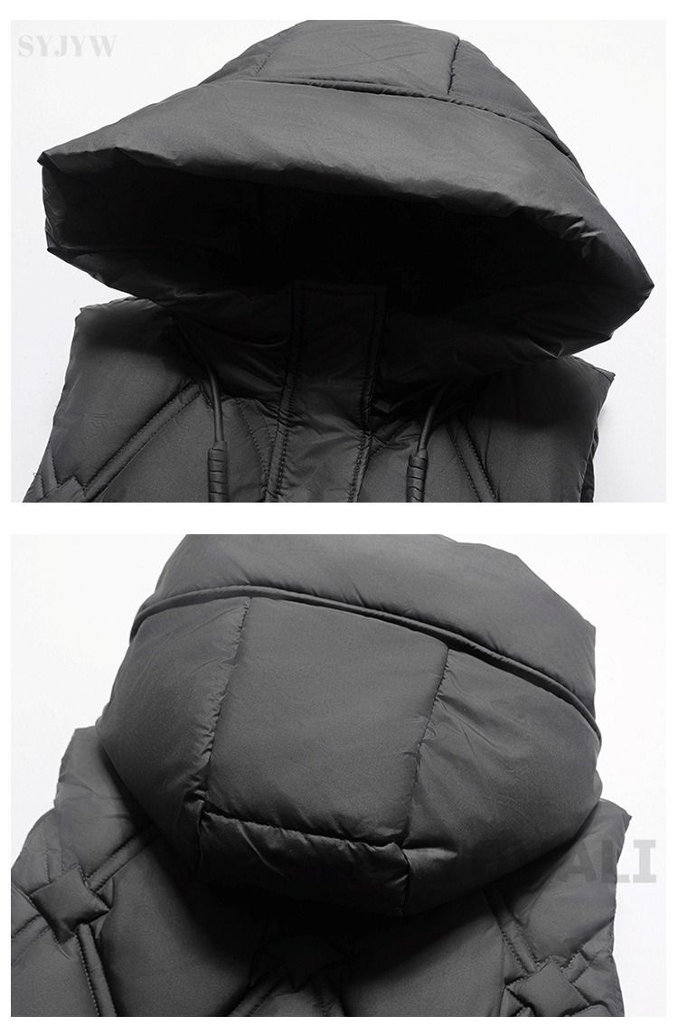 Жилет утепленный Женский SYJWY Карманы черный, размер 42 Полиэфирный шелк Синтепух Молния, рост ...