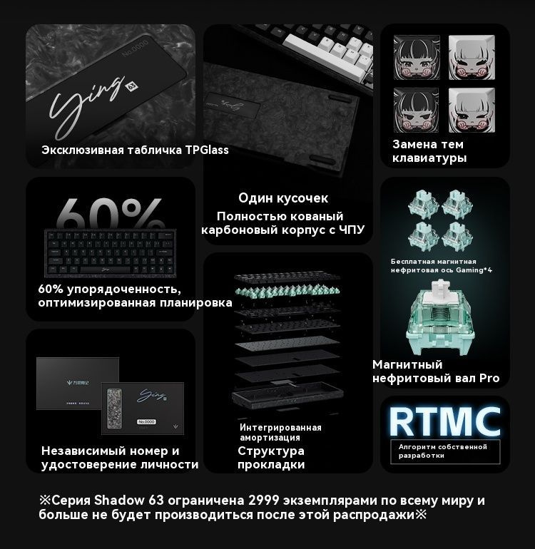 Игровая клавиатура проводная YING 63, Английская раскладка, серый купить на OZON по низкой цене ...