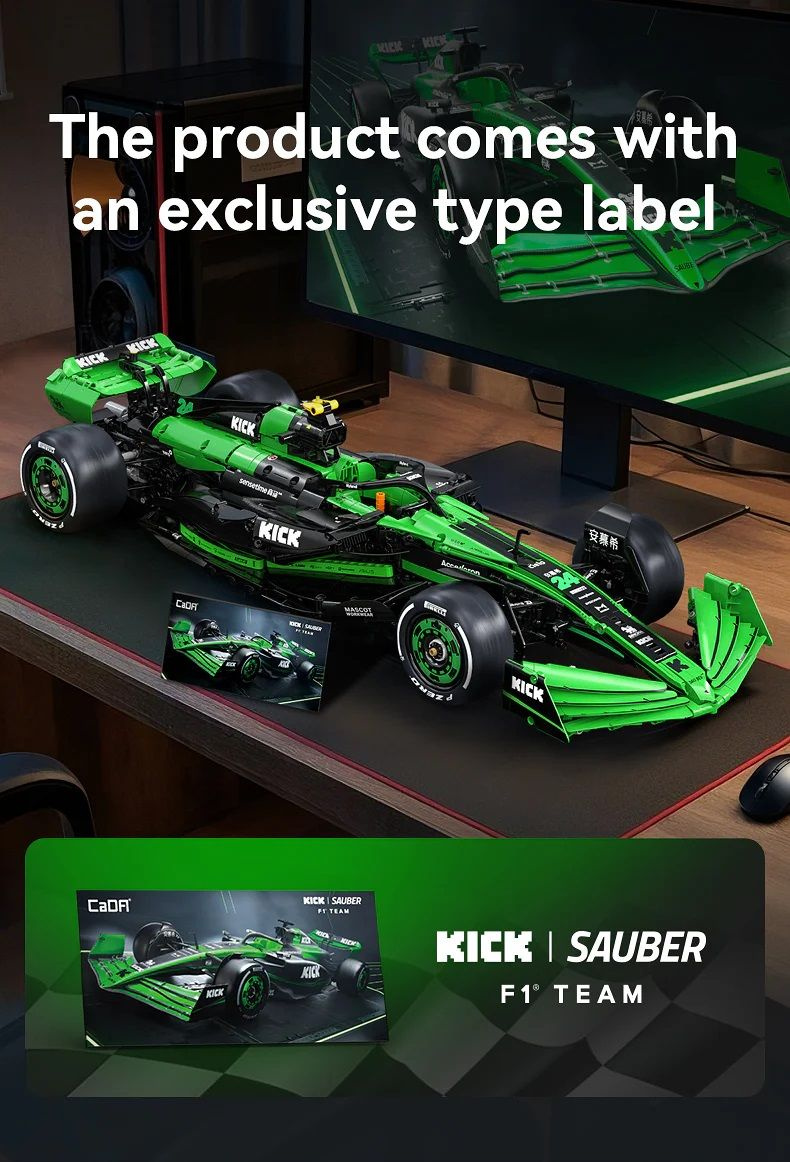 Конструктор 3D Cada Sauber F1 C44 1:8 Master series (2553 шт ...