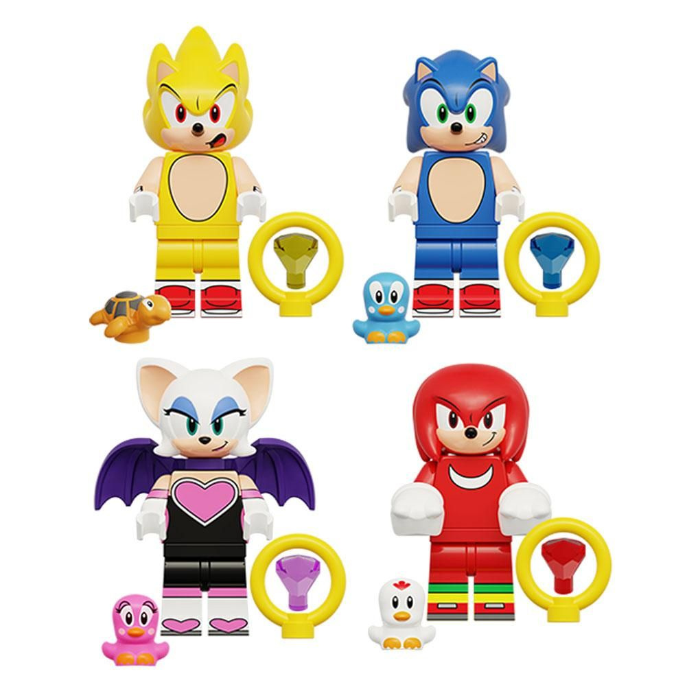 Набор минифигурок Супер Соник / Super Sonic совместимы с конструкторами лего 8шт (4.5см, пакет ...