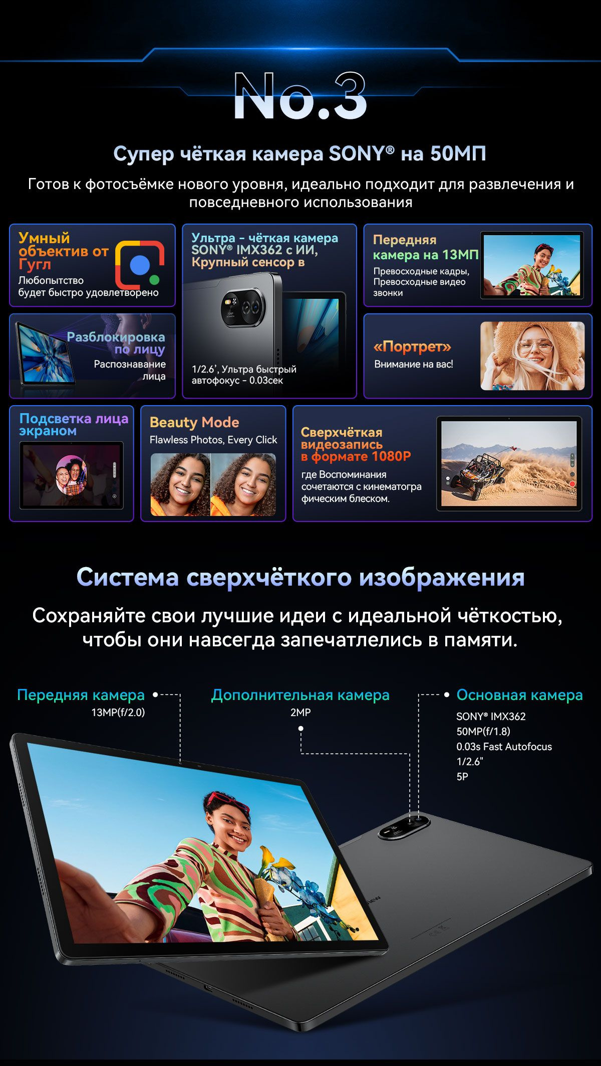 Blackview Планшет MEGA 13" IPS HD+ 1920x1200, 12 ГБ / 512 ГБ 11000 ...