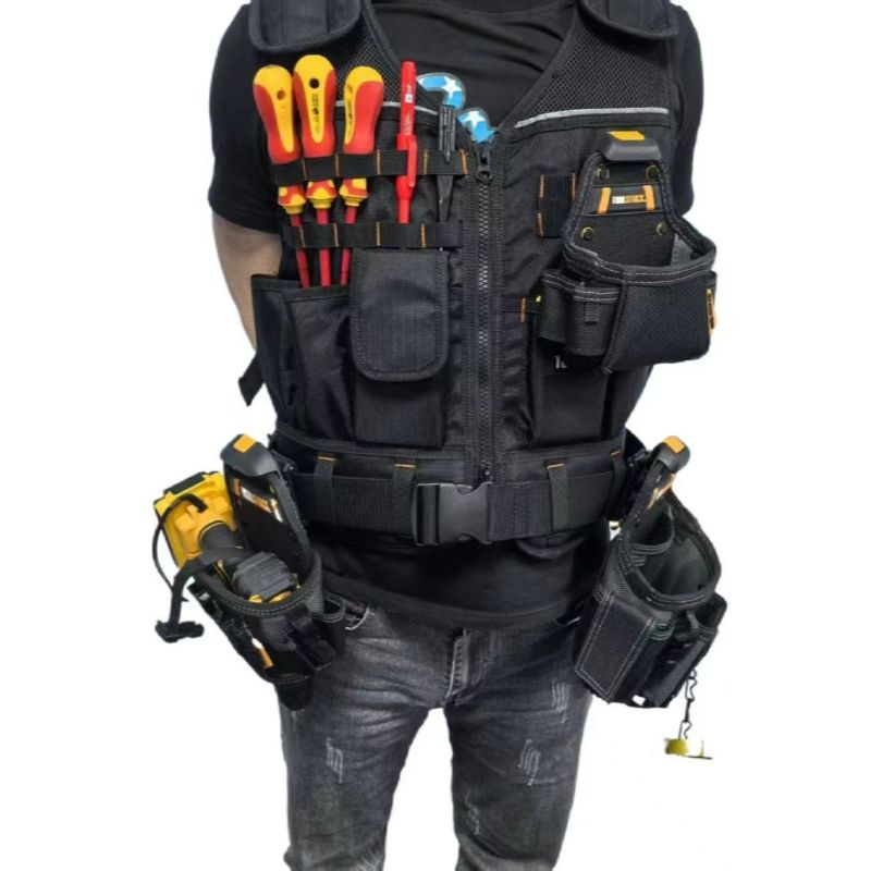 TOOLSTACK Рабочий жилет для инструментов, размер 55*58 см, из оксфорда, для строительства и ...