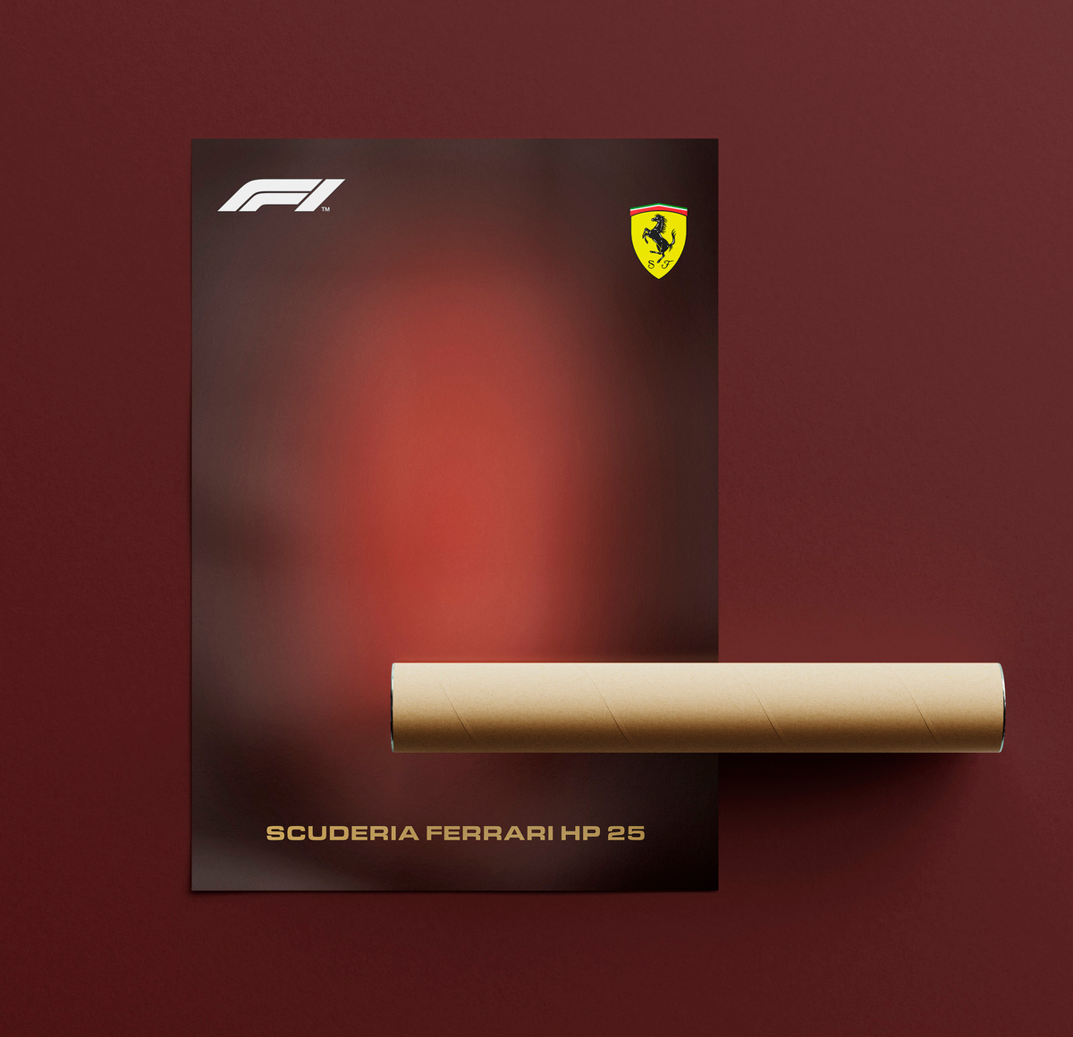 Постер Транспорт, Надпись Постер Фон для модели Ferrari SF-25, 40 30 ...