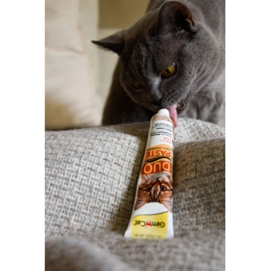 GimCat Anti-Hairball Duo-Paste Malt with Cheese паста для выведения ...