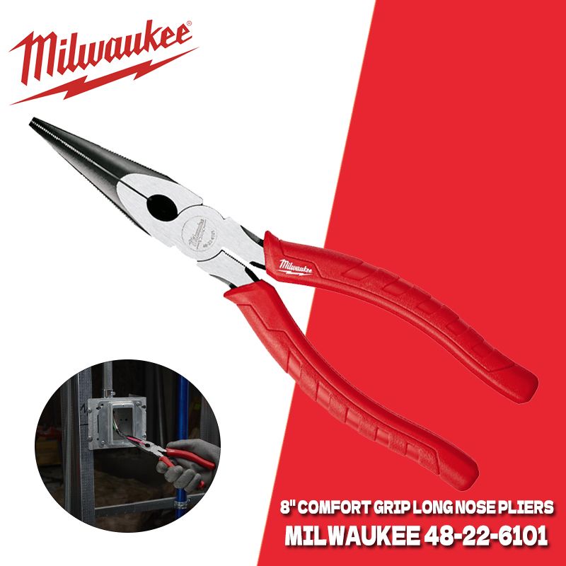 Milwaukee 48-22-6101 Для длинногубцев 8-Inch Comfort Grip Forged Long ...