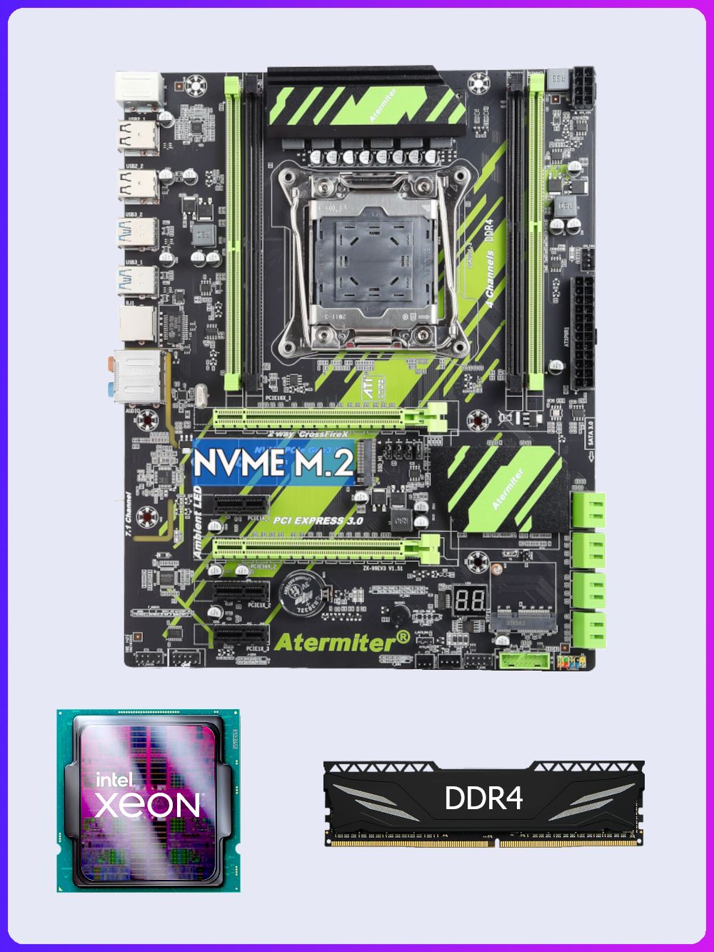 Atermiter X99-ZX-99 EV3 + процессор E5-2643 v4 6 ядер 12 потоков ...