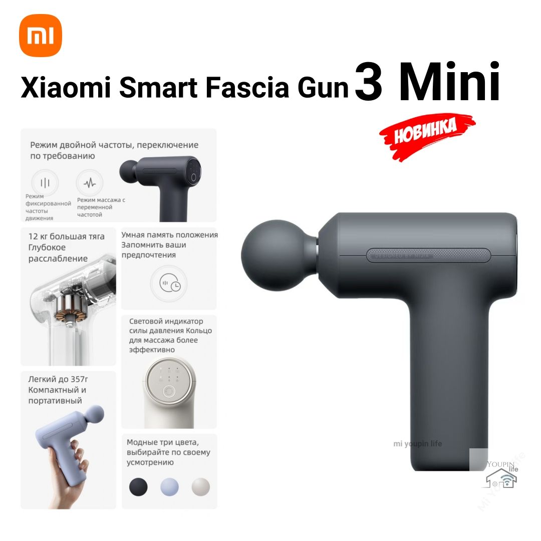 Перкуссионный массажер Xiaomi Mijia Smart massager 3 Mini MJJMQ07YM ...