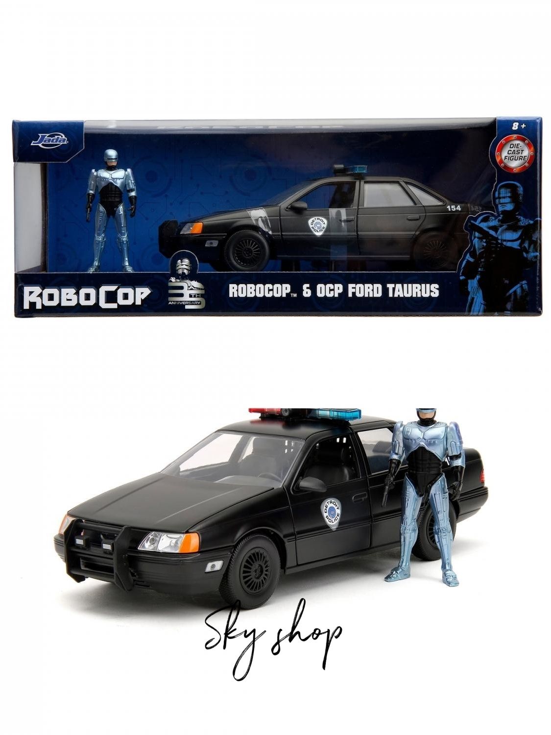 Машинка JADA 1:24 Ford Taurus OCP Matt Black Detroit Police and Robocop ...