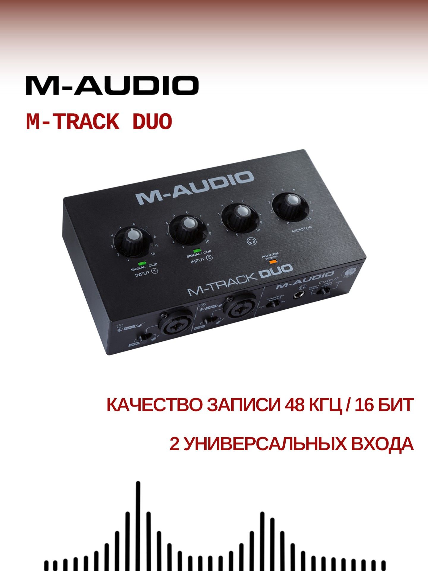Внешняя звуковая карта M-Audio M-Track Duo купить на OZON по низкой ...