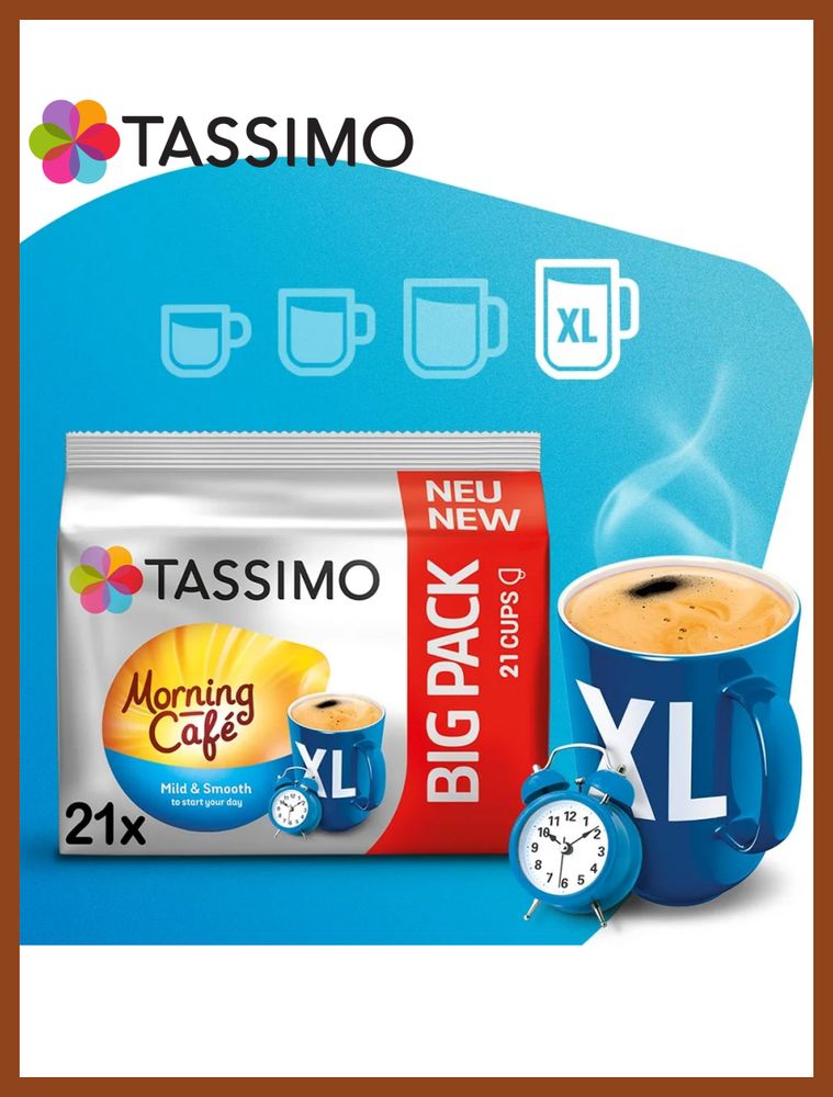 Капсулы TASSIMO (126 шт. /6x21) Morning Cafe XL (Mild&Smooth) для ...