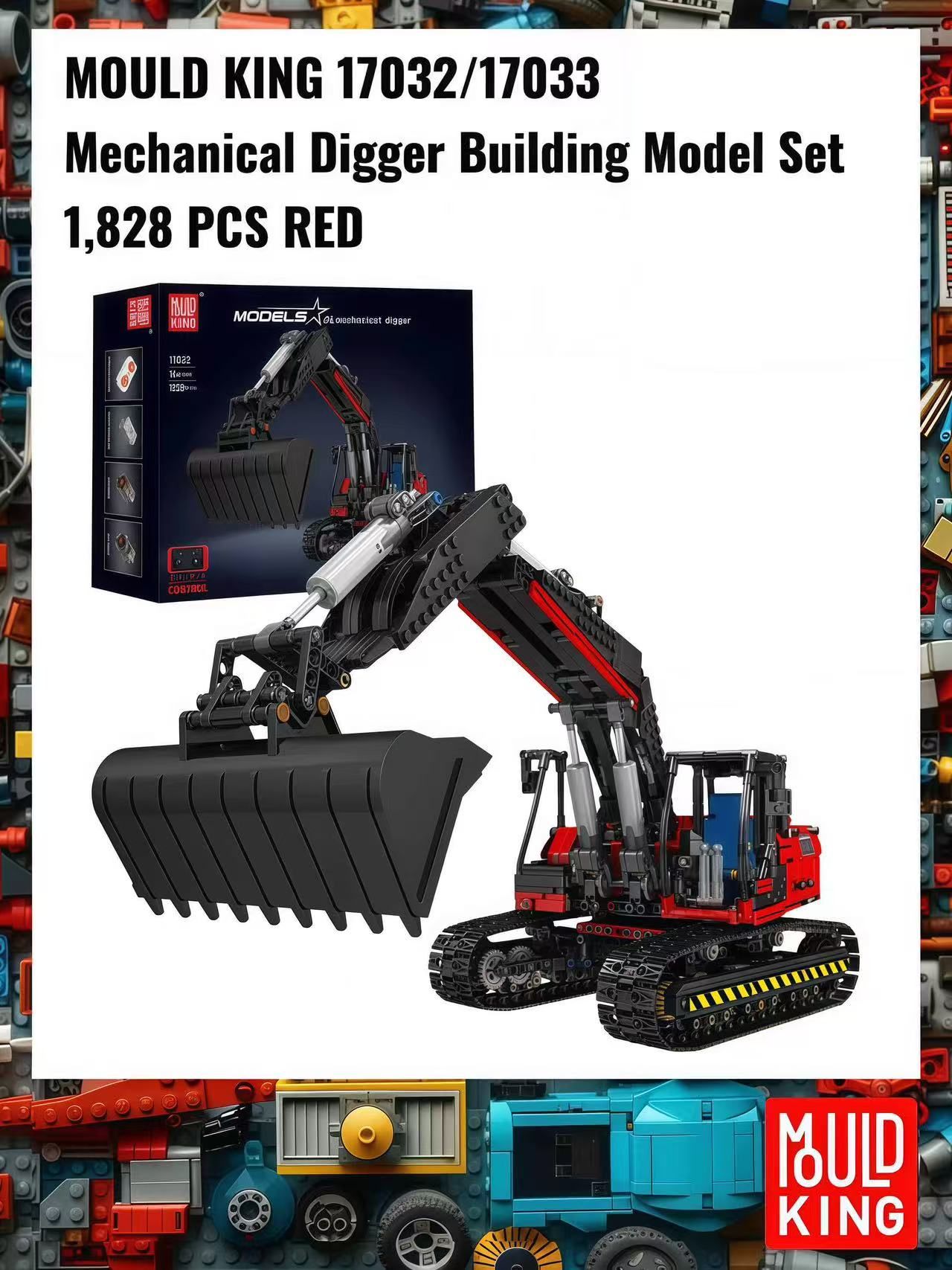 Пластиковый конструктор MOULD KING 17032/17033 Mechanical Digger ...