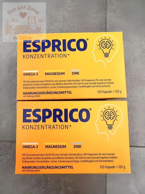 Esprico Эсприко c кислотами EPA, DHA и GLA, магнием и цинком, 120 шт ...